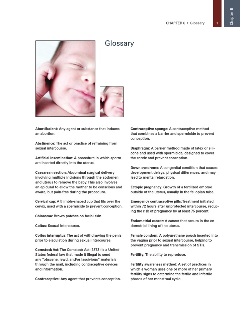 Chap6 Glossary | PDF | Birth Control | Sexual Intercourse