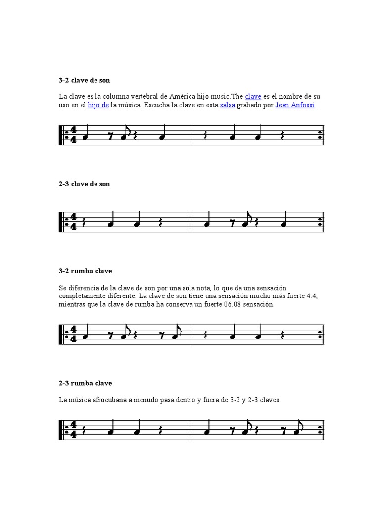 El Son Cubano - Patrones Ritmicos | PDF | Musica centroamericana ...