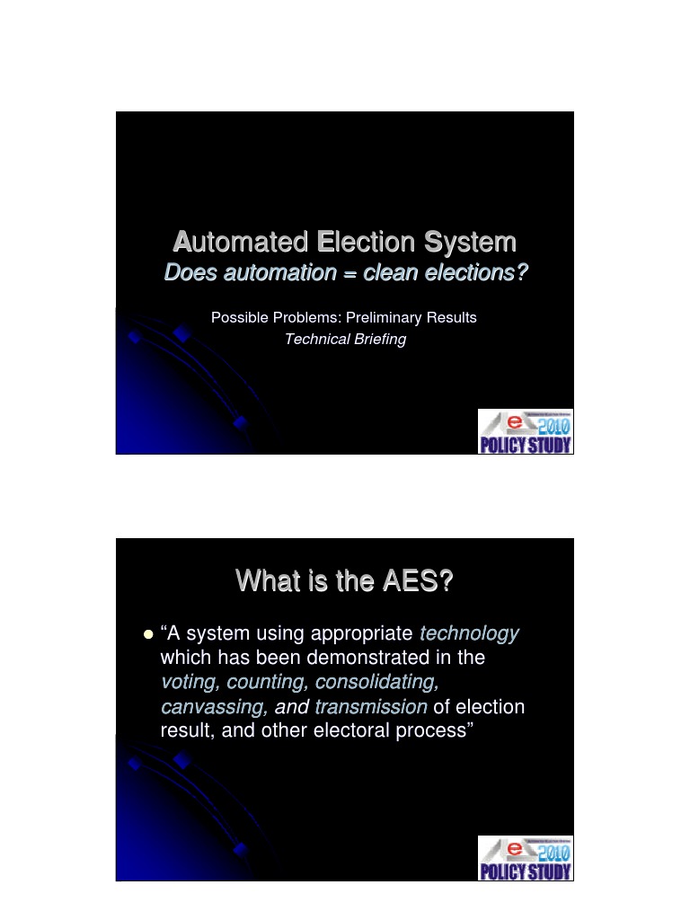 Automated Election System | PDF | Public Key Cryptography | Commission ...