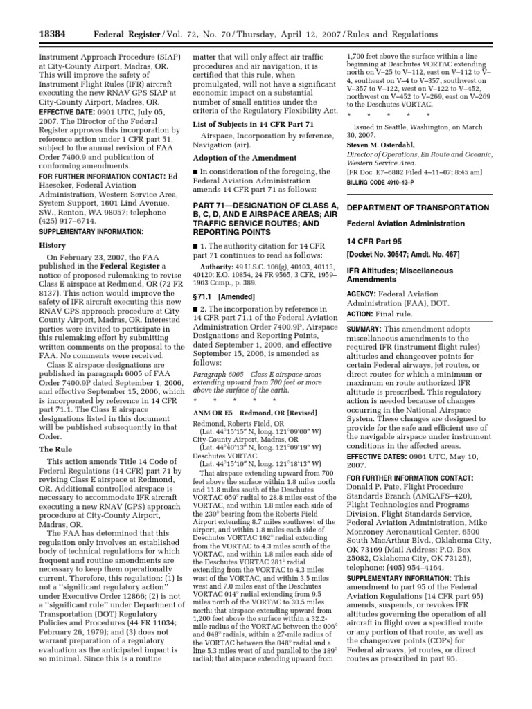 Rule: IFR altitudes | Federal Aviation Administration | Instrument ...