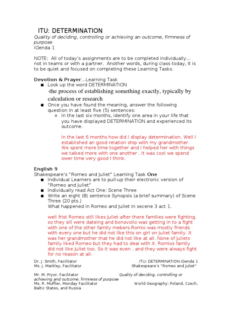 Itu: Determination: The Process of Establishing Something Exactly ...