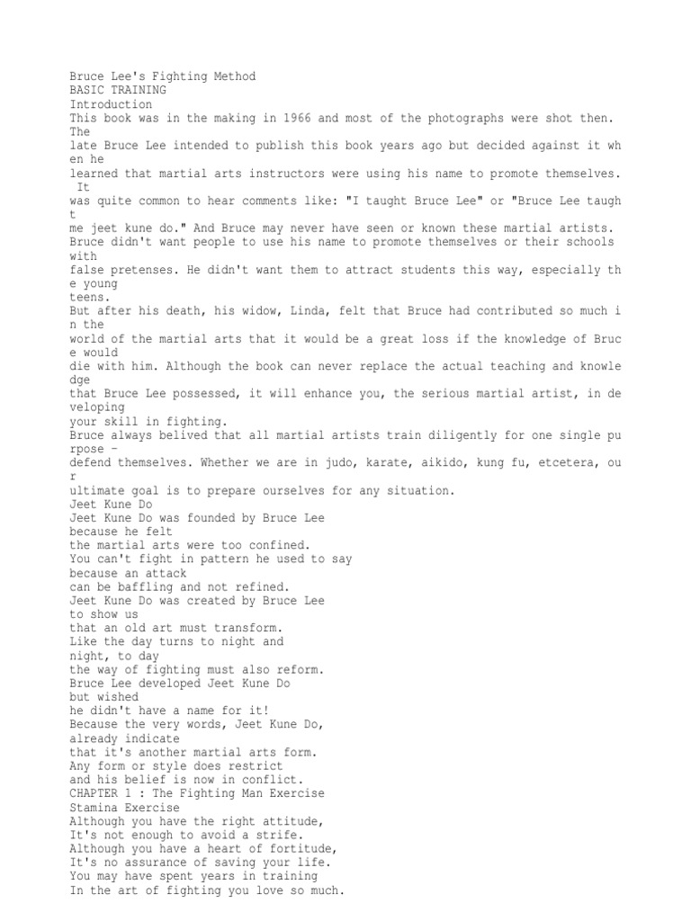 Bruce Lee's Fighting Method | PDF | Bruce Lee | Jeet Kune Do