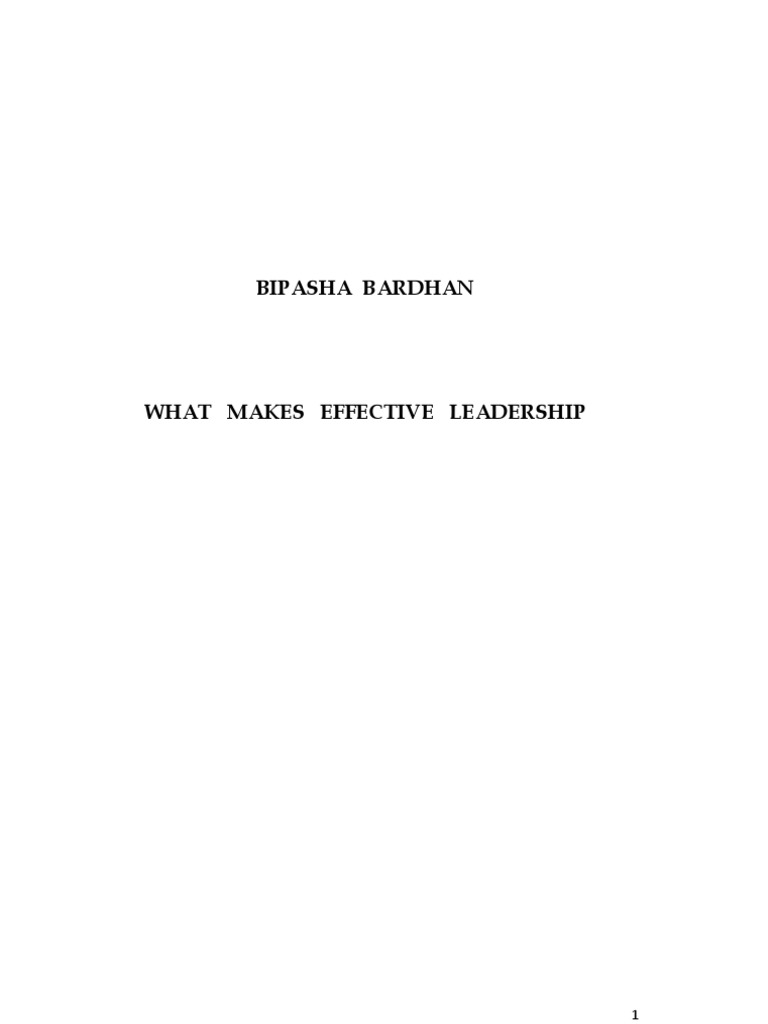Effective Leadership Qualities Explained Pdf Charisma Leadership