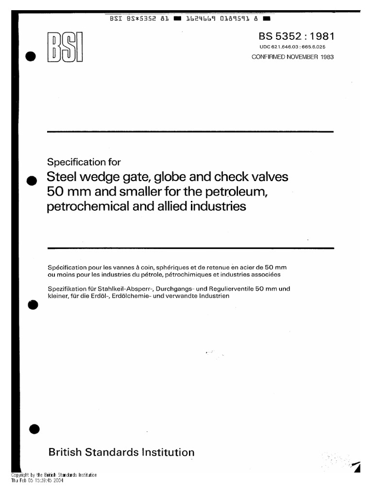 BS 5352-1981 - Part1 | PDF