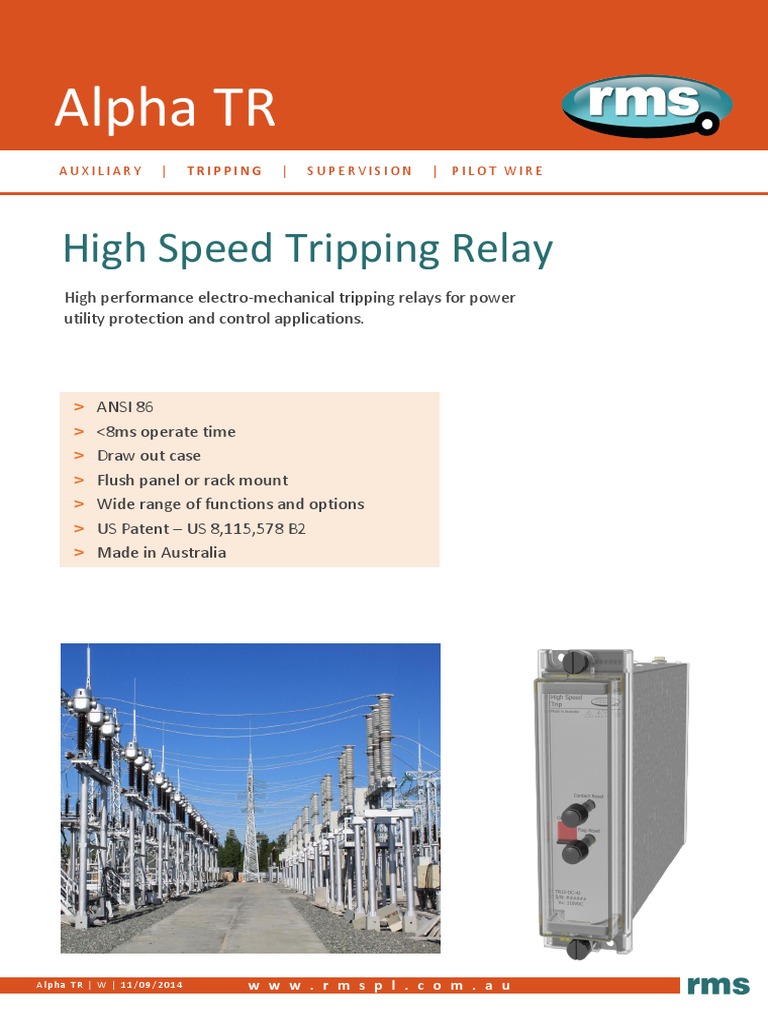 TR12 Tripping Relays Alpha | PDF | Relay | Switch