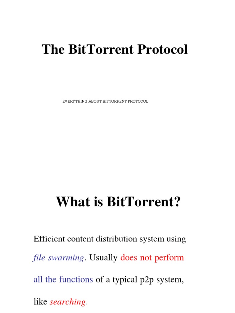 BitTorrent Protocol | PDF | Computer Network | Network Protocols