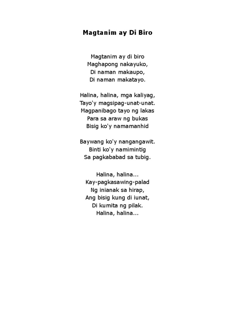 Magtanim Ay Di Biro | PDF