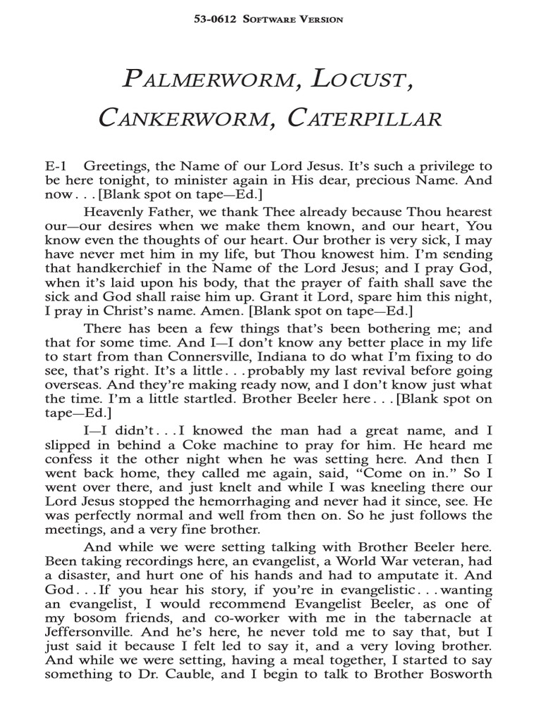 53-0612 Palmerworm Locust Cankerworm Caterpillar VGR | PDF | Religion ...