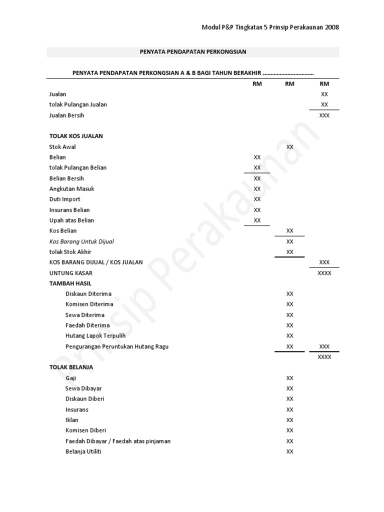 PRINSIP AKAUN Nota Tingkatan 5 | PDF