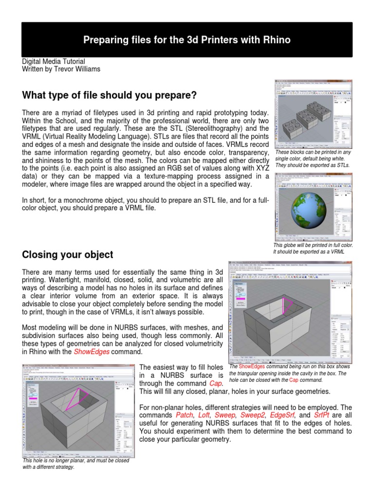 Rhino 3d Print Tutorial Download Free Pdf Texture Mapping Vertex