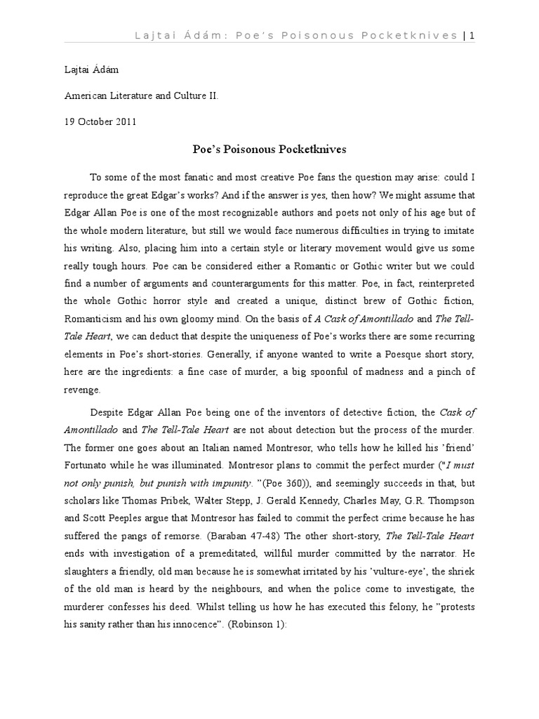 Poe's Gothic Madness and Murder | PDF | Edgar Allan Poe | Crime Thriller