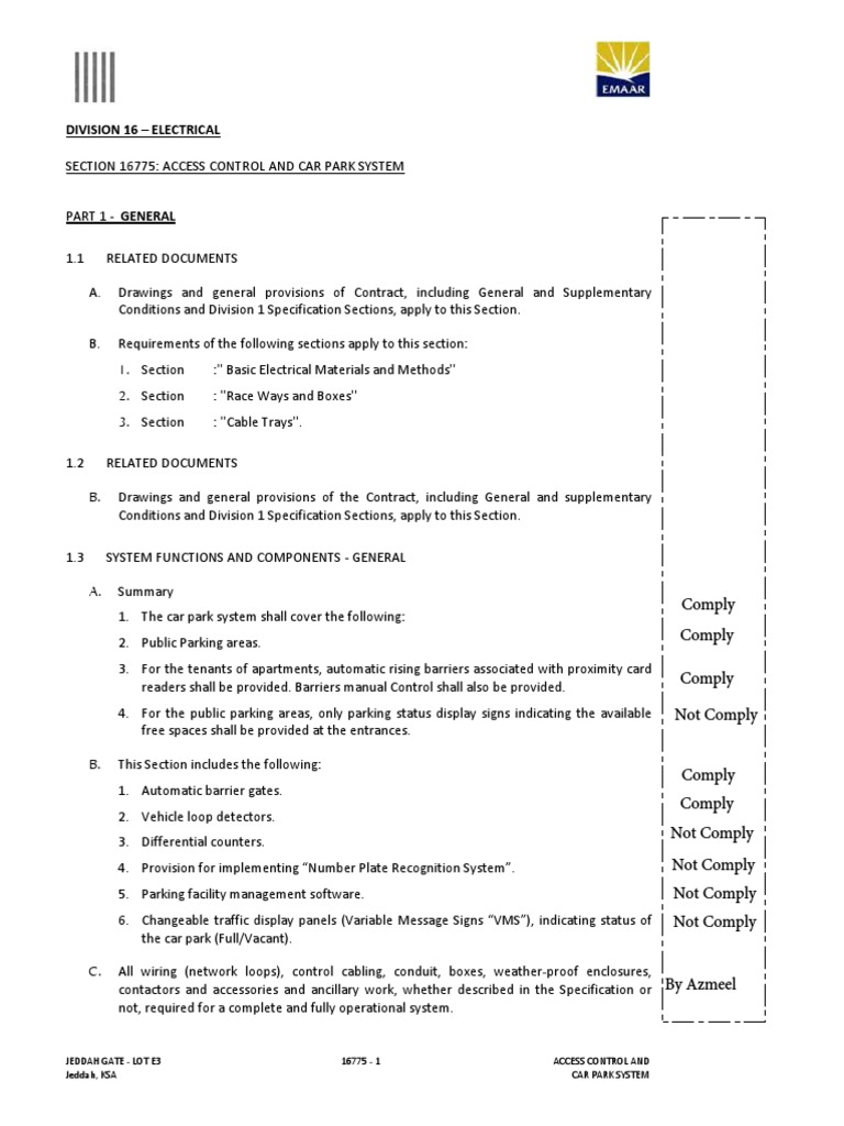 Access Control SPECS | PDF | Access Control | Road Surface