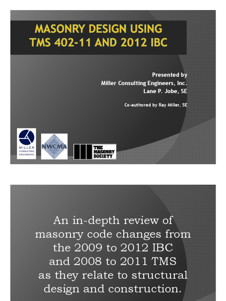 Masonry Code Changes: 2009-2012 IBC | PDF | Strength Of Materials | Bending