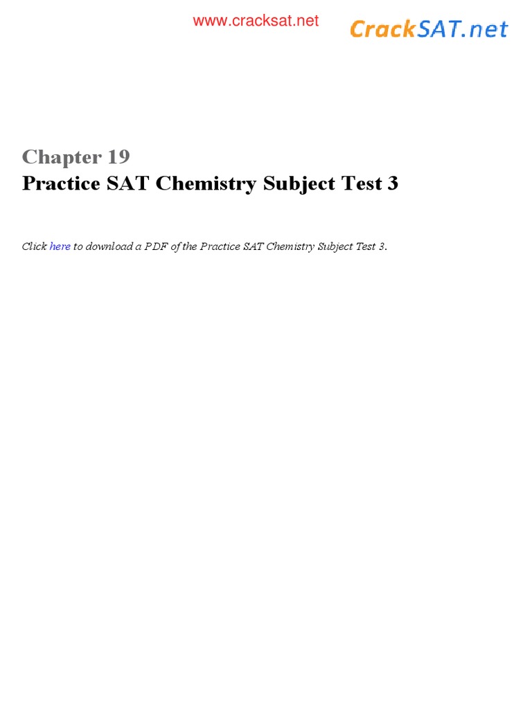 Practice SAT Chemistry Test 3 | PDF | Science & Mathematics