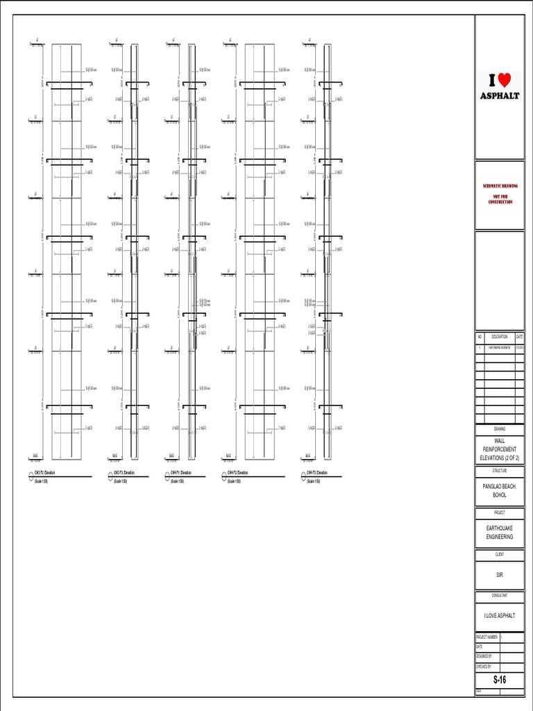 Wall Reinforcement Elevations (2 of 2) | PDF