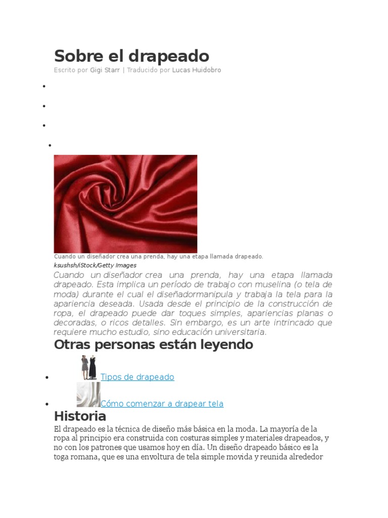 Técnicas de Drapeado en Moda | PDF | Ropa | Diseño