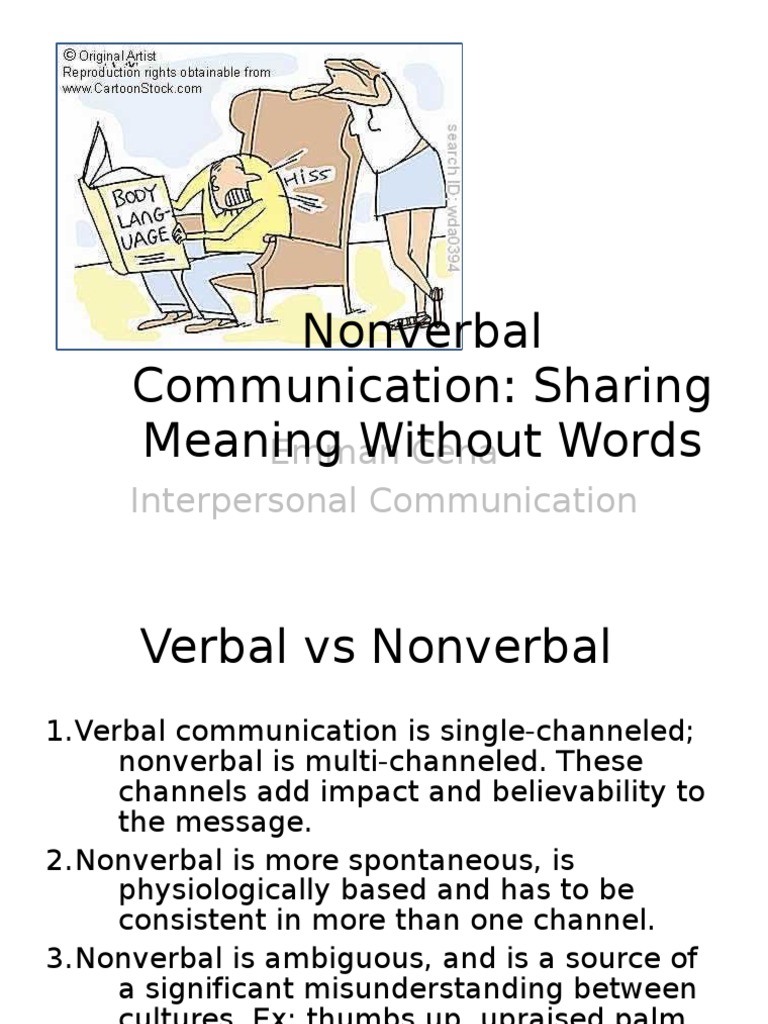 Nonverbal Communication: Sharing Meaning Without Words: Emman Cena ...