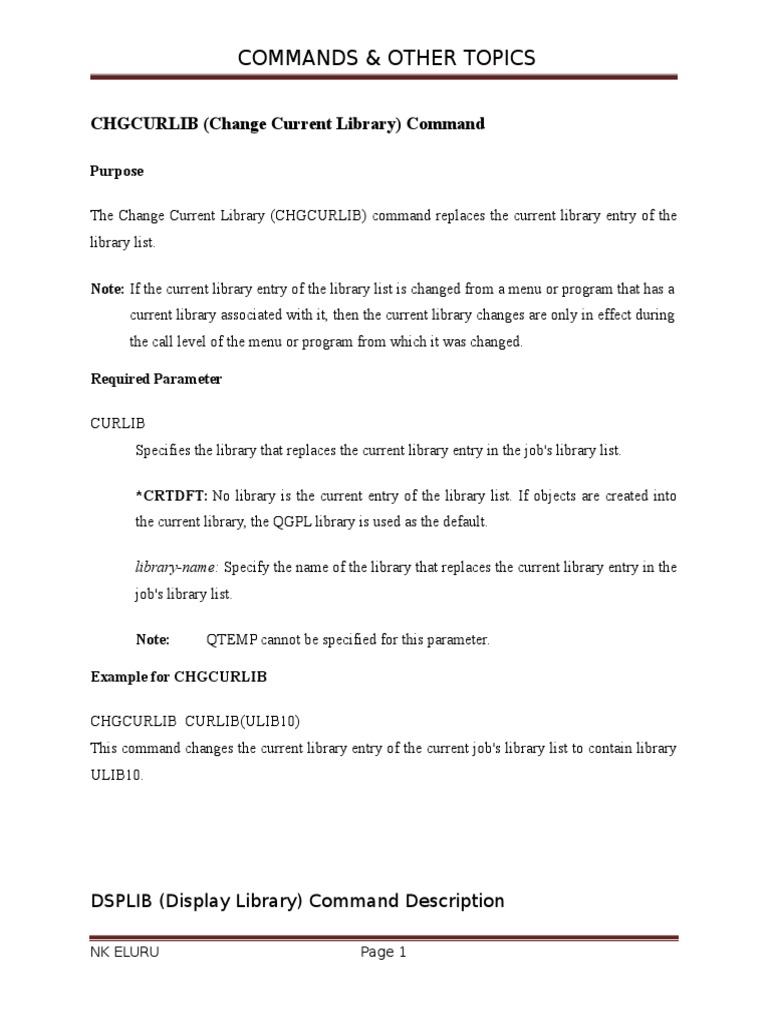 CHGCURLIB | PDF | Library (Computing) | Computer File