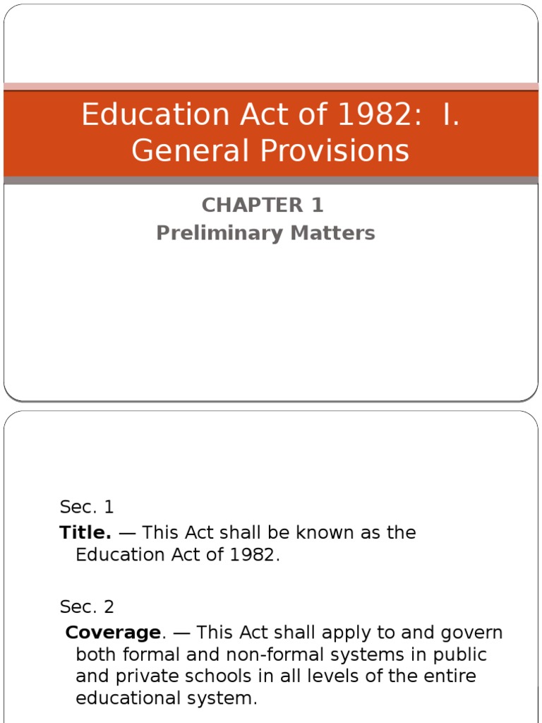 Republic Act No. 232/education Act of 1982 | PDF | Natural And Legal ...