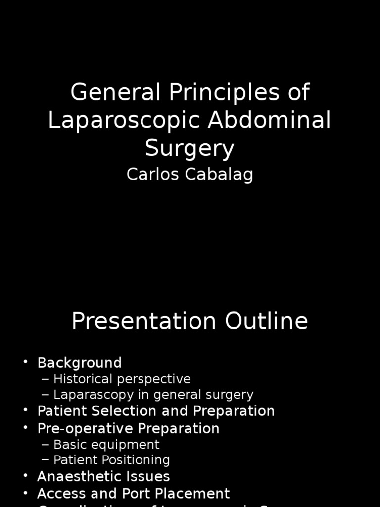 General Principles of Laparoscopic Abdominal Surgery Pp2003 | PDF ...