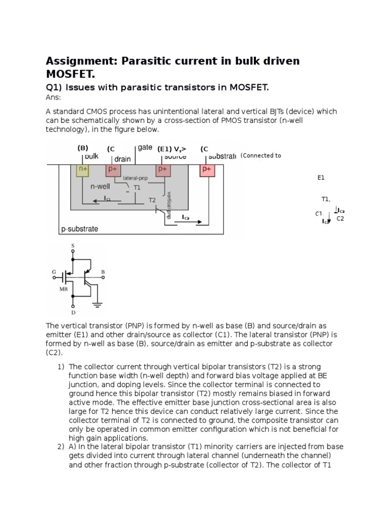 Bulk Driven Mosfet | PDF | Bipolar Junction Transistor | Field Effect ...