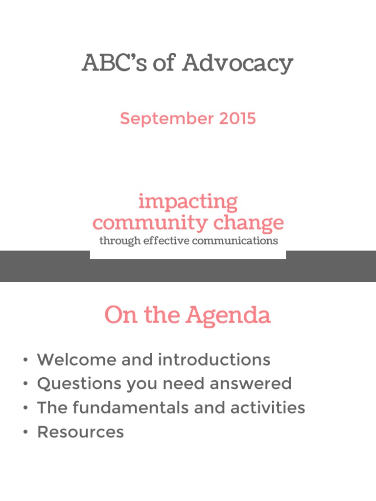 Advocacy Fundamentals and Process Guide | PDF | Career & Growth