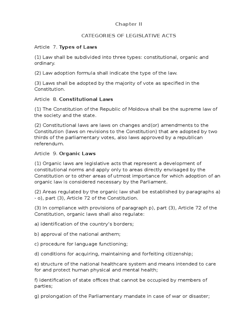 Categories of Legislative Acts | PDF | Constitution | European Union Law