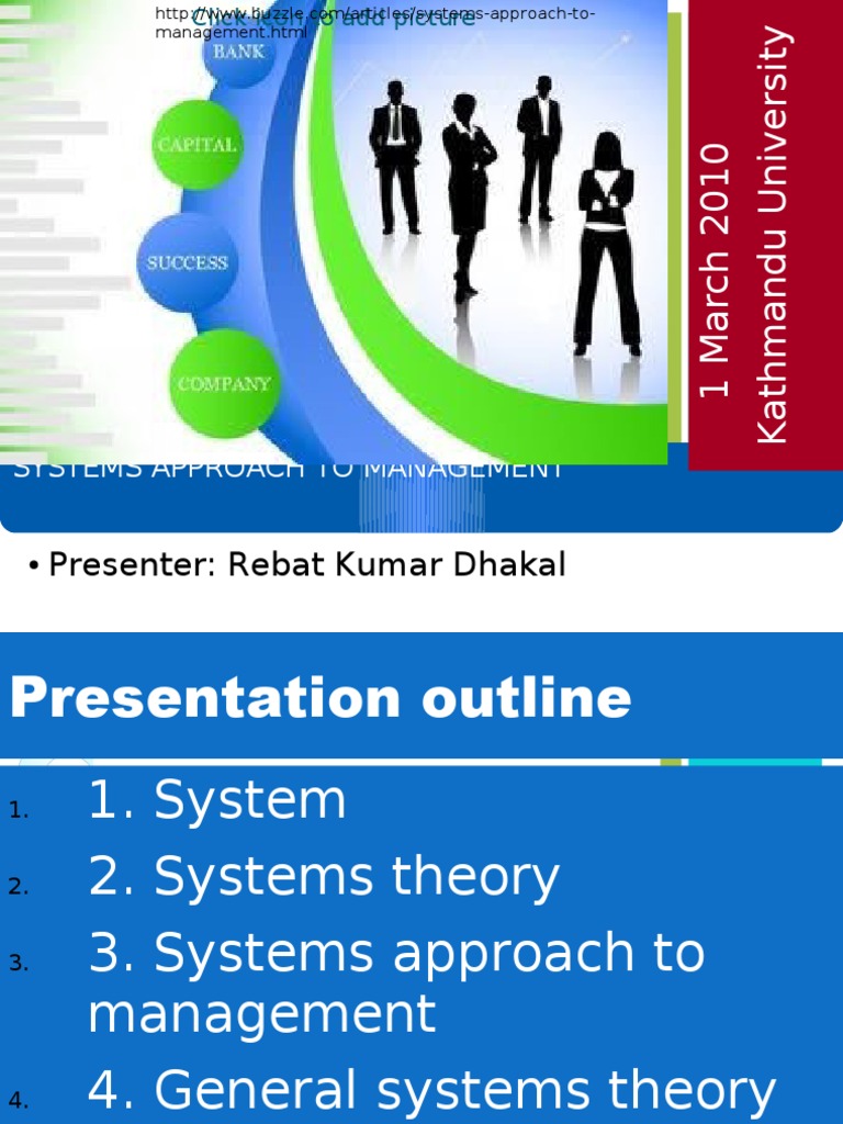 System Approach To Management, Rebat | PDF | System | Systems Theory