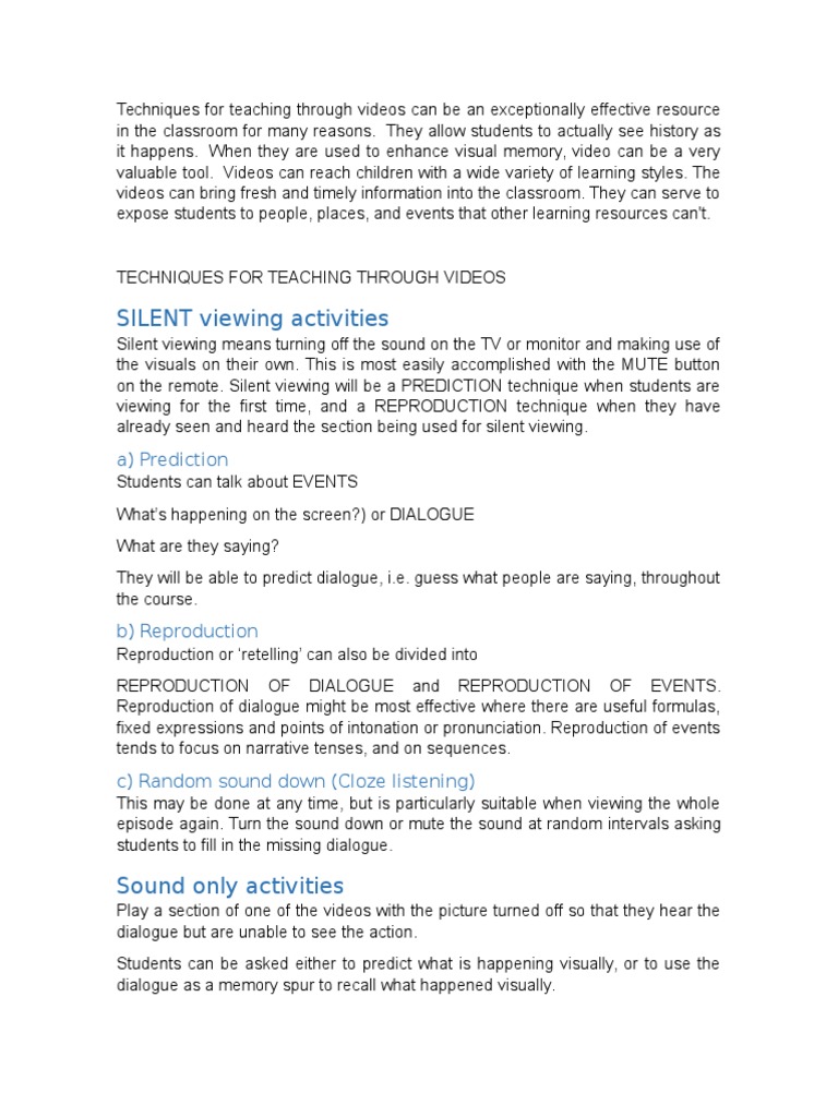 Techniques For Teaching Through Videos Can Be An Exceptionally ...