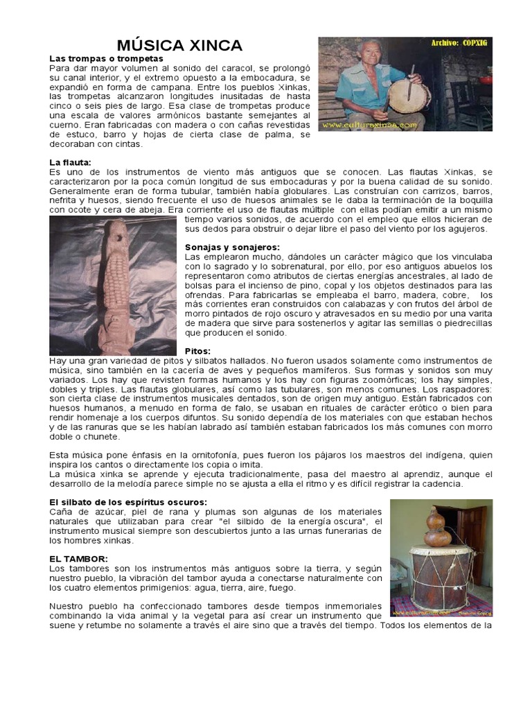 Música y danza de la cultura xinca | PDF | Trompeta | Flauta