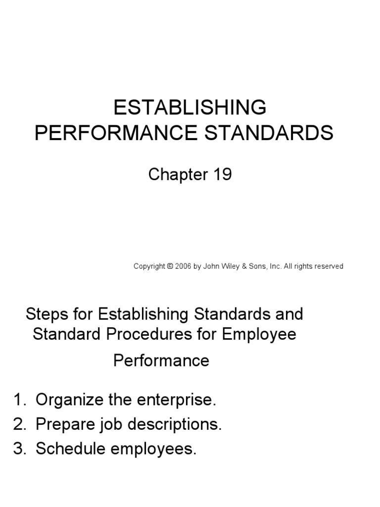 Establishing Performance Standards | PDF