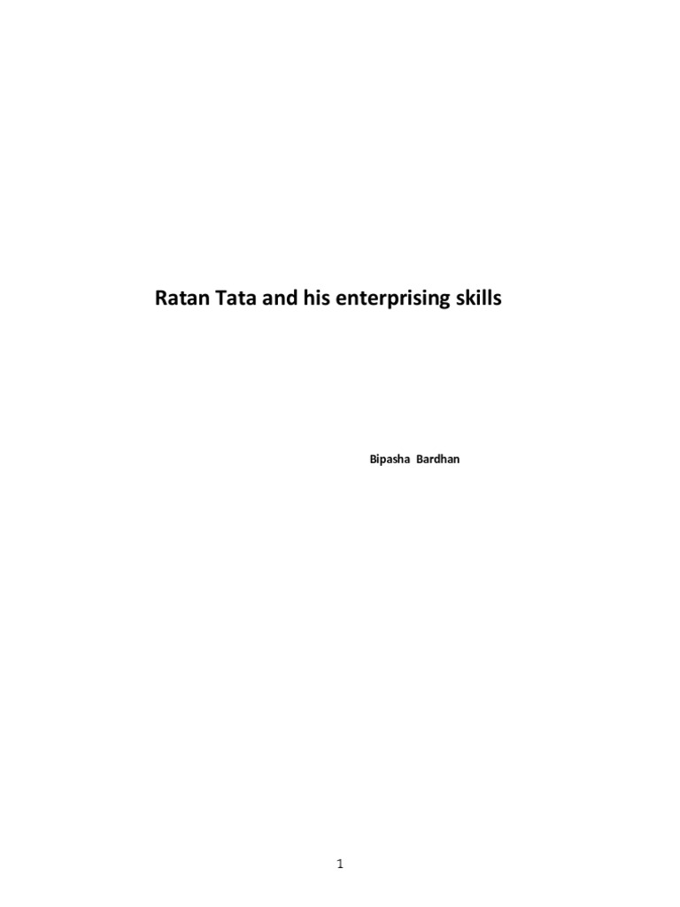 Ratan Tata: Entrepreneurial Vision and Strategy | PDF ...