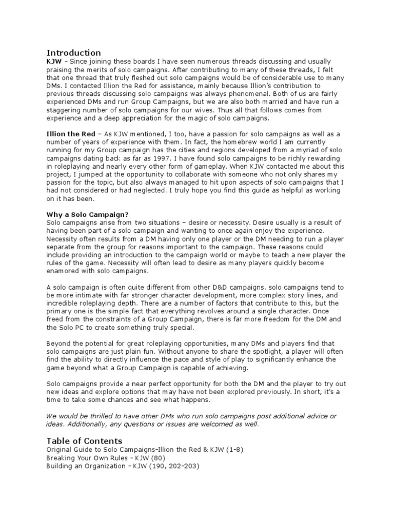 Solo RPG Guide | PDF | Dungeons & Dragons | Mentorship