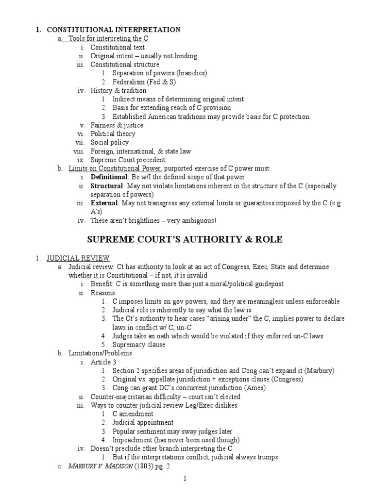Con Law Outline | PDF | Commerce Clause | Enumerated Powers