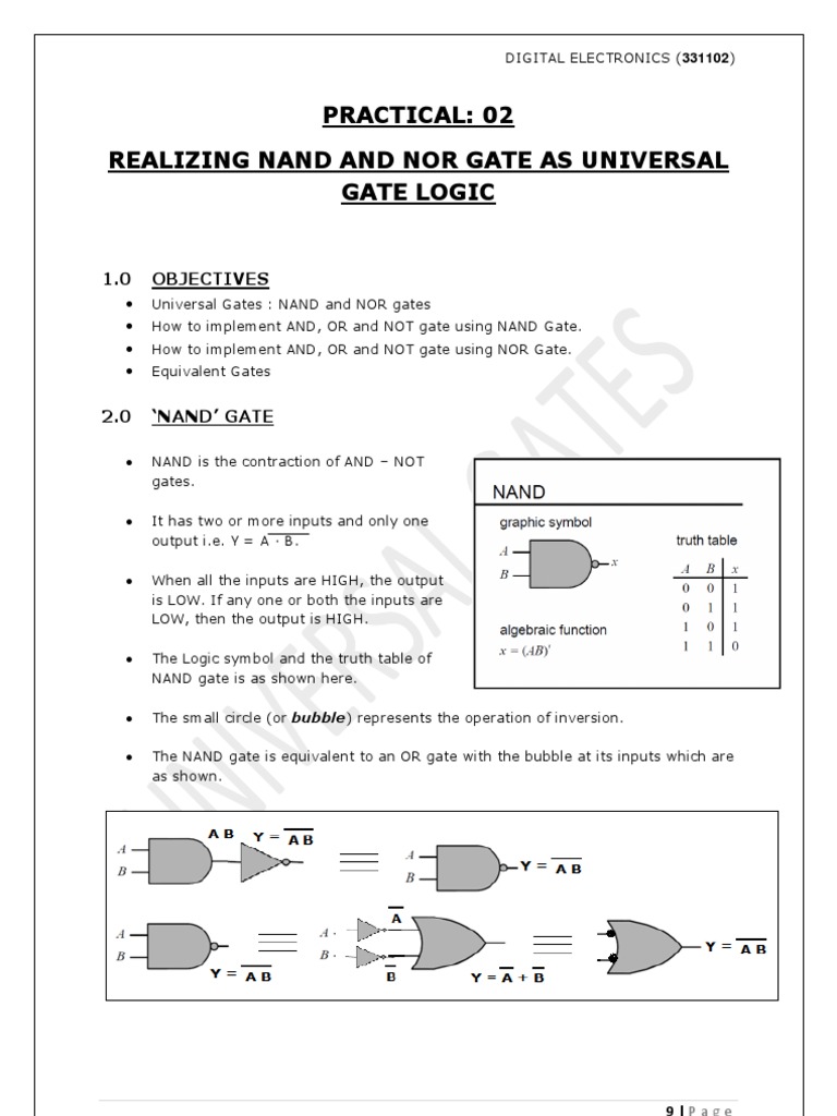 2 Universal Gate | PDF | Logic Gate | Digital Electronics