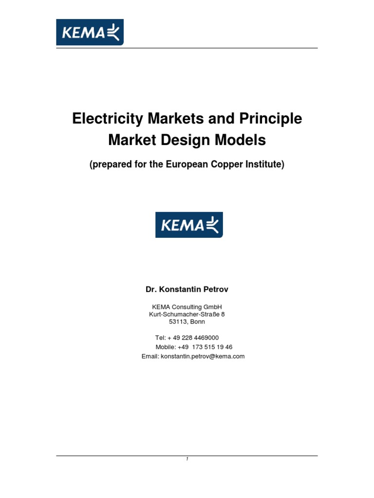 Electricity Market Design Models | PDF | Market (Economics) | Economies