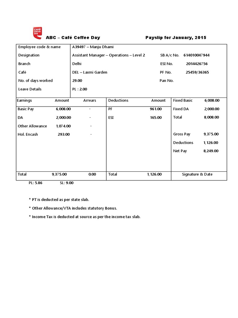 Pay Slip | PDF