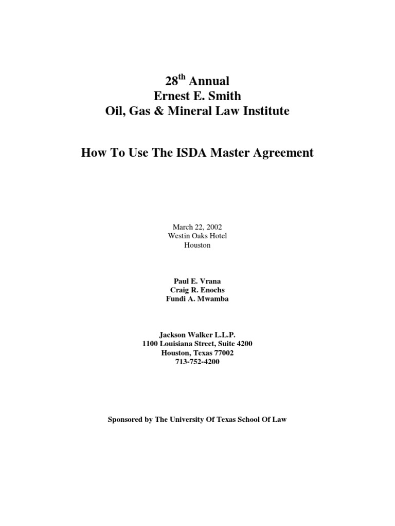 How To Use The ISDA Master Agreement | PDF | Option (Finance ...