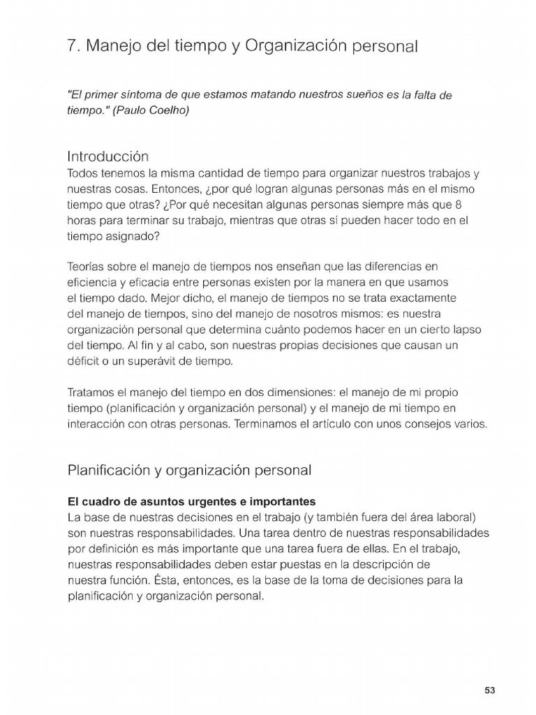 Manejo Del Tiempo PDF | PDF
