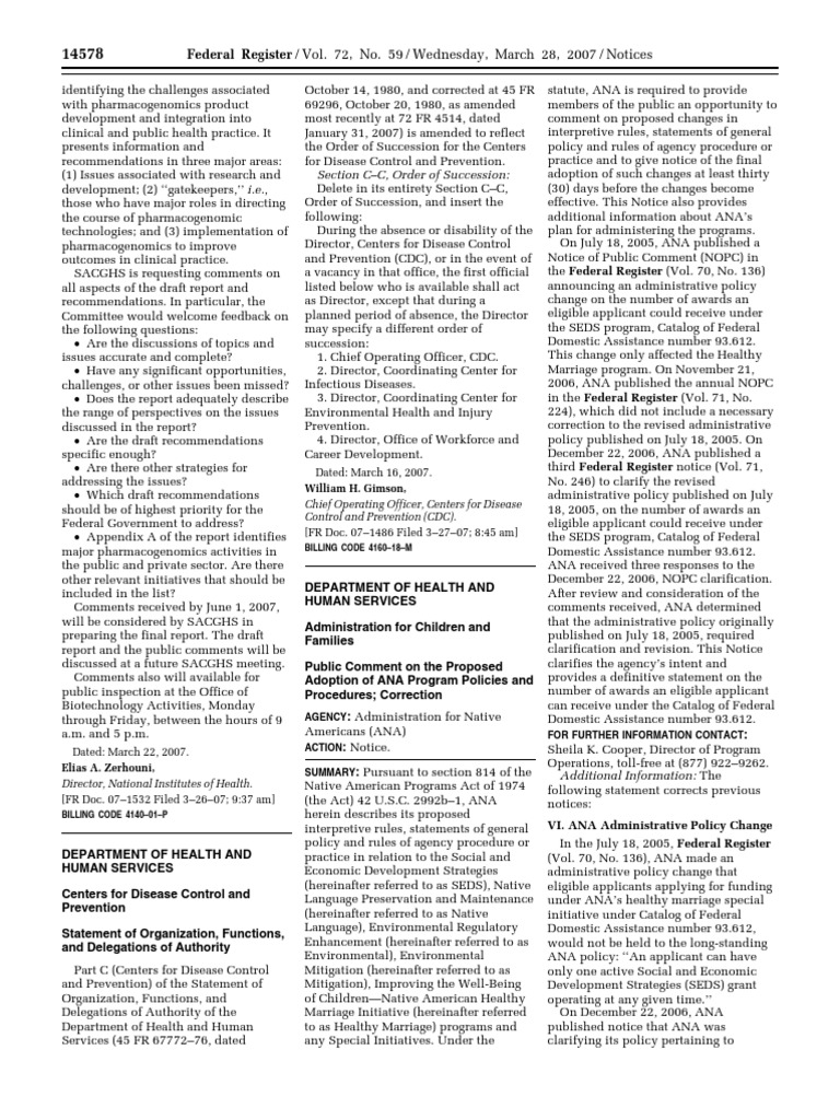 Notice: Native American Programs: Native Americans Administration ...