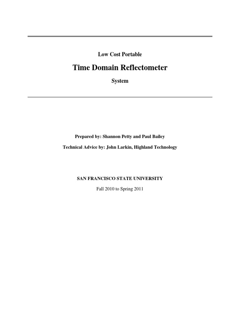 Time Domain Reflectometer System | PDF | Electronic Circuits | Printed ...