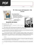 Resumen El Niño Que Enloquecio de Amor | PDF