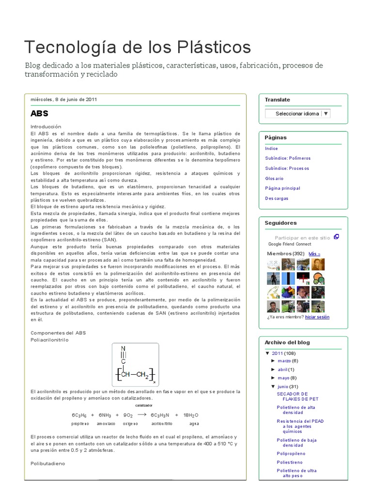 Introducción al ABS: Termoplástico de Ingeniería | PDF | Poliestireno ...