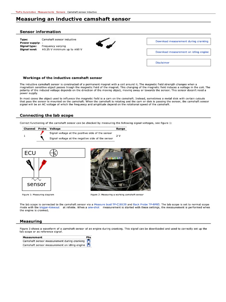 Inductive Camshaft Sensor Measurement | PDF | Measuring Instrument ...