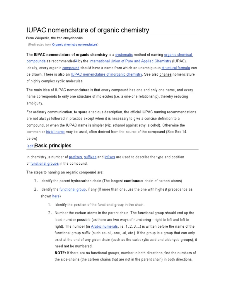 IUPAC Nomenclature of Organic Chemistry: Basic Principles | PDF ...