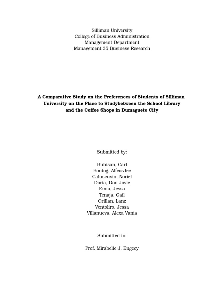 A Comparative Study on the Preferences of Students of Silliman ...
