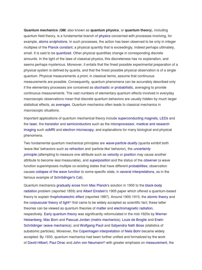 Quantum Mechanics - Field | PDF | Wave Function | Quantum Mechanics