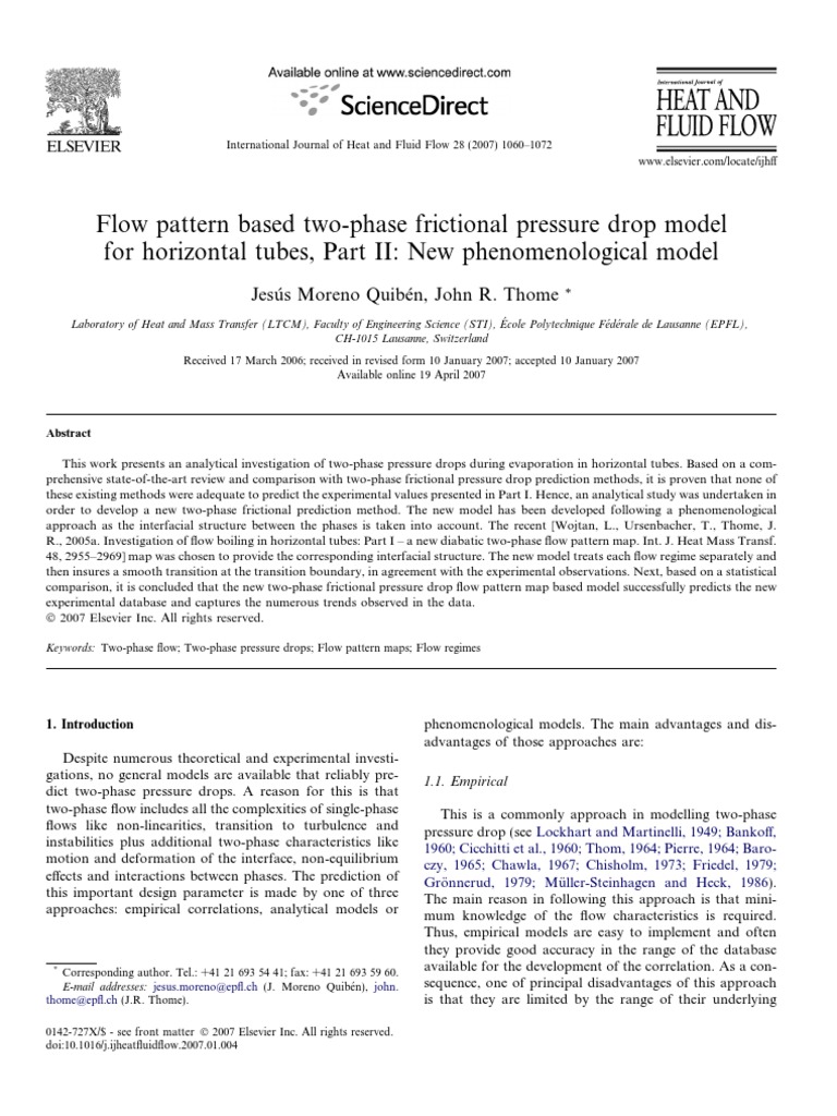 Two-Phase Pressure Drop Model for Tubes | PDF | Gases | Pressure
