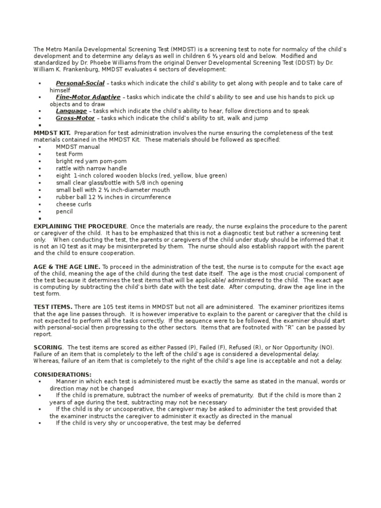 MMDST Guide | PDF | Test (Assessment) | Psychology