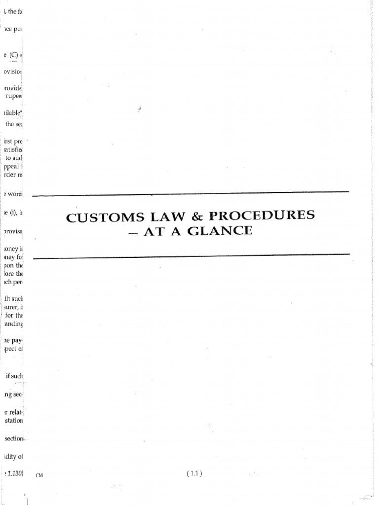 Customs Law and Procedures | PDF